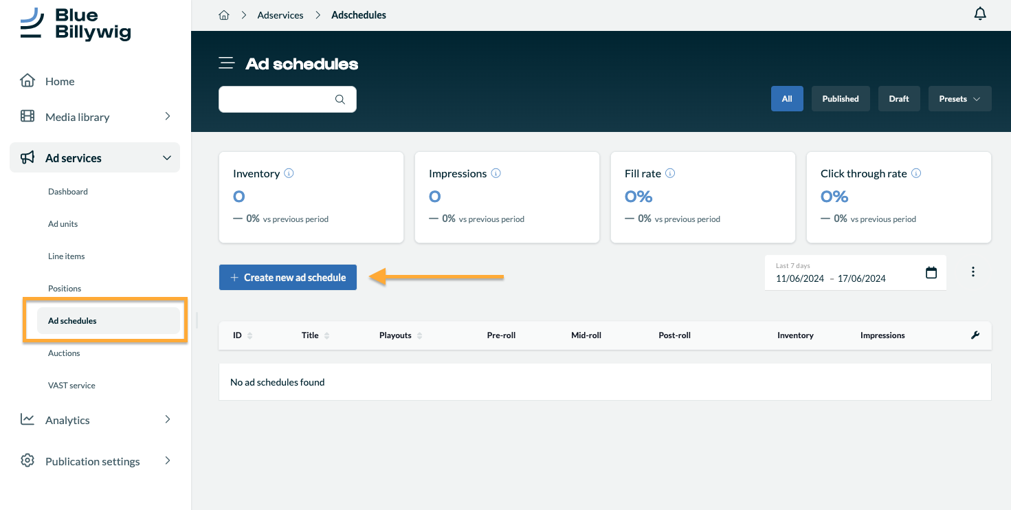 Ad Schedules - Blue Billywig Help Center